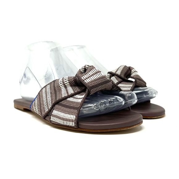 Rothy's | Shoes | Rothys The Knot Brown Striped Slip On Slide Sandals ...